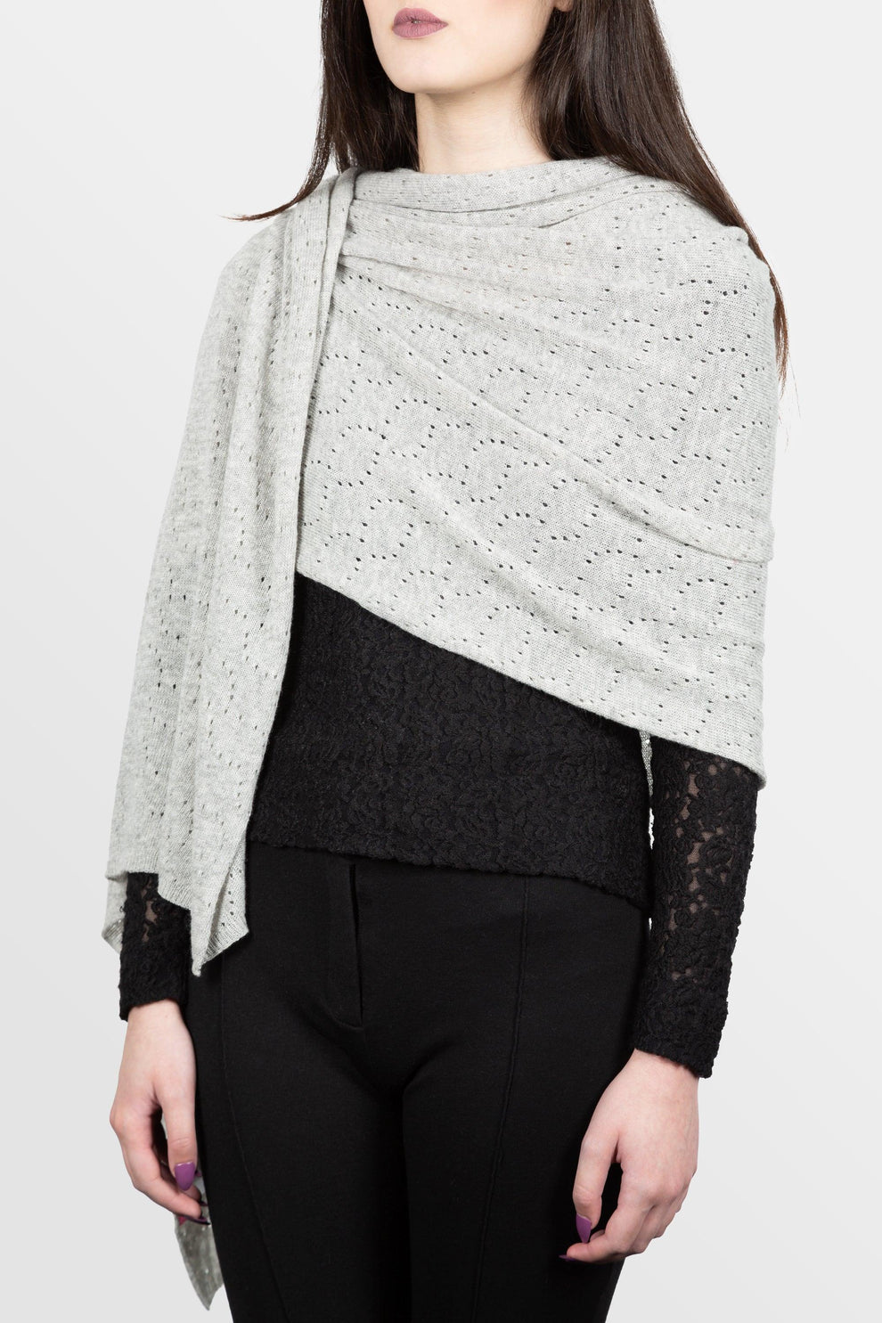 FANNY - Stola Traforata Catena Misto Cashmere Donna | Kemailù